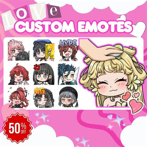 Custom Twitch Emotes Or Kick Emote And Animated Emotes Vtuber Cute