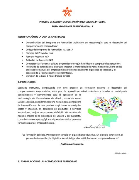 GUÍA DE Aprendizaje 3 41311617 GFPI F 135 V PROCESO DE GESTIÓN DE