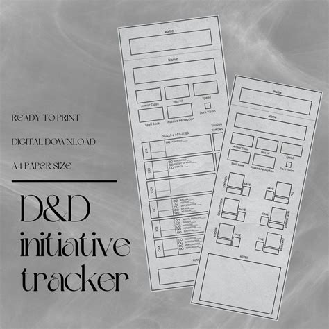 Fillable Initiative Tracker Cards For Dandd Dm Dungeon Master Tools