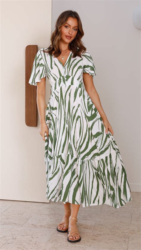 Grace Maxi Dress Green Floral Lelonys