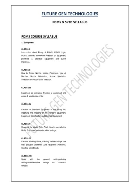 11 Pdms Sp3d Syllabus Pdf 3 D Computer Graphics Computing