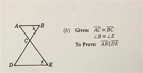 solved b given ac≅bc ∠b≅∠e