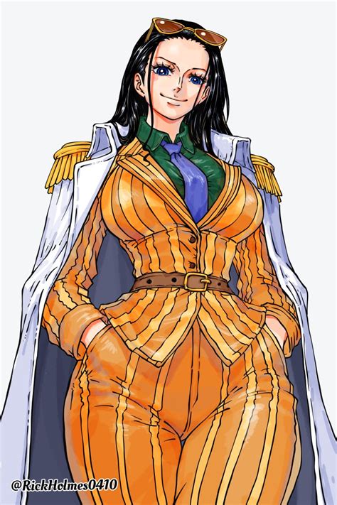 Rickholmes Kizaru One Piece Nico Robin One Piece Girl Belt Black Hair Blue Eyes