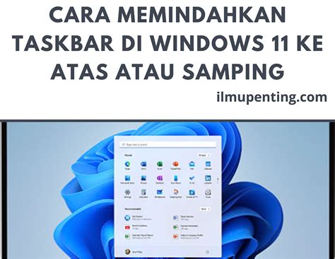 Cara Memindahkan Posisi Taskbar Di Windows 11 Menggunakan Re
