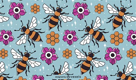 honey bee pattern design vector download