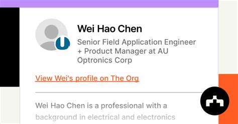 Wei Hao Chen Senior Field Application Engineer Product Manager At