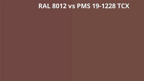 Ral 8012 Vs Pms 19 1228 Tcx Ral Colour Chart Uk