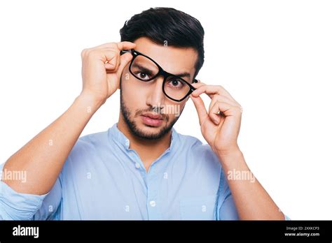 Something Wrong With These Eyeglasses Frustrated Young Indian Man