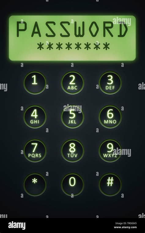 3d Computer Graphic 10 Code Keyboard Access Control Keypad Lettering