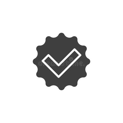 Badge With A Check Mark Vector Icon Stock Vector Illustration Of