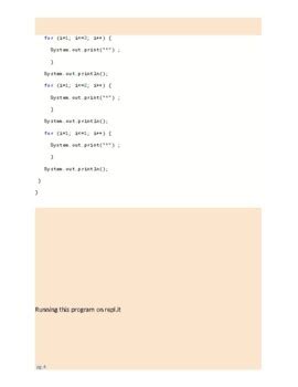 Printing Pattern In Java Ap Csa Introduction High School Tpt