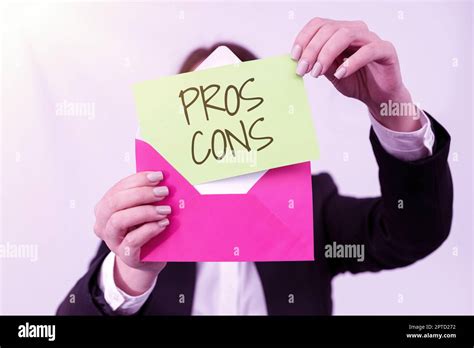 Légende conceptuelle Pros cons mot pour les facteurs ou raisons favorables et défavorables de