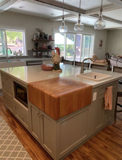 Butcher Block Island In Kitchen