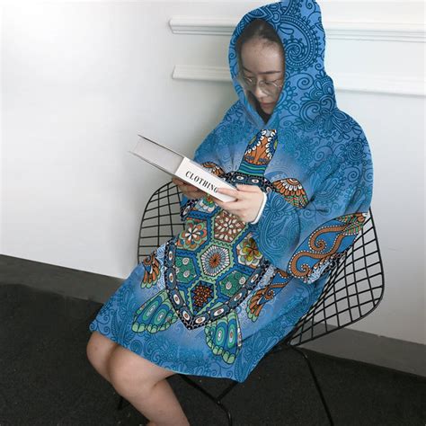 Wearable Blanket Hoodie The Sea Turtle Totem By Coastal Passion 🇦🇺
