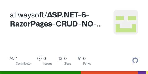GitHub Allwaysoft ASP NET 6 RazorPages CRUD NO EntityFramework MySQL