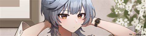 Blue Haired Anime Girl Eula In Short Dress Genshin Impact 2k