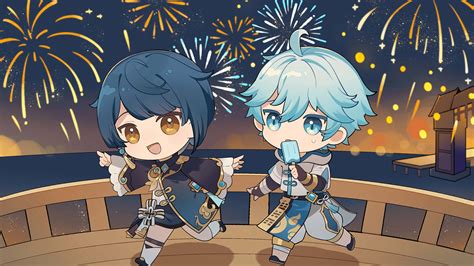 Download Xingqiu From Genshin Impact In Action Wallpaper Wallpapers Com