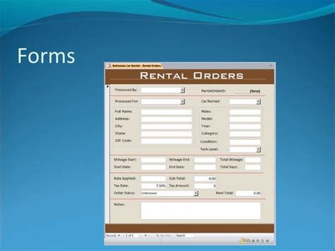 Database Reports Forms Calculations Ppt