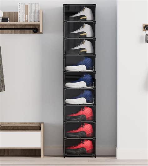 Fiducial Home Extra Large Shoe Box Storage Organizer 9 Pairs High Top