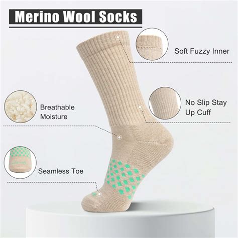 Merino Wool Seamless Toe Socks 6pairs