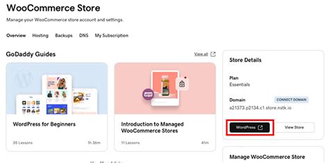 Access The WordPress Dashboard For Your Managed Hosting For WooCommerce