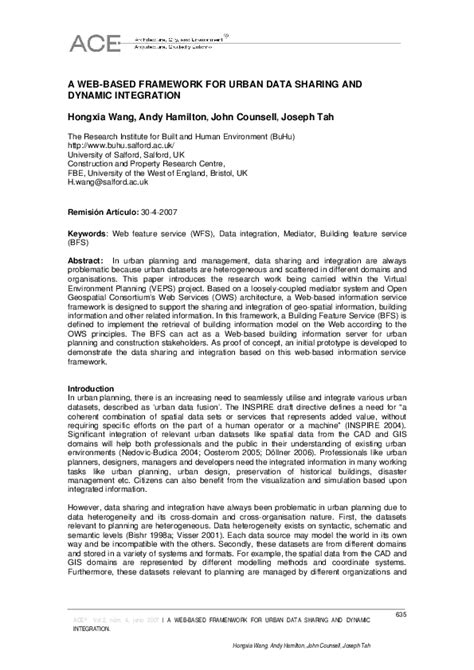 pdf a web based framework for urban data sharing and dynamic integration