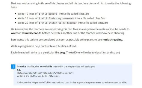 Solved The Requires Using The Writetofile Method In The Chegg