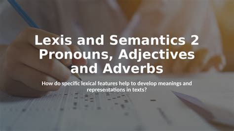 Aqa English Language A Level Lexis And Semantics Teaching Resources