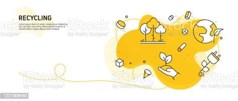 재활용 및 제로 폐기물 벡터 배너 디자인 개념 웹 사이트 프리젠 테이션 등에 대한 개요 선 아이콘 벡터 일러스트 템플릿 0명에 대한 스톡 벡터 아트 및 기타 이미지 Istock