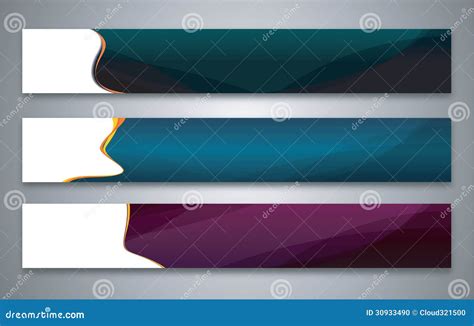 Color Abstract Banner Set Stock Vector Illustration Of Color 30933490