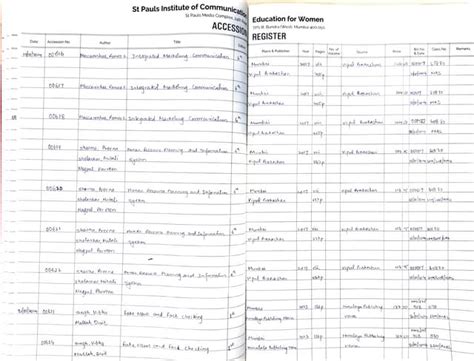 Format Of The Accession Register For Library Pdf