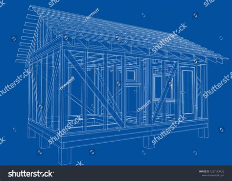 Private House Sketch Vector Rendering 3d Stock Vector Royalty Free