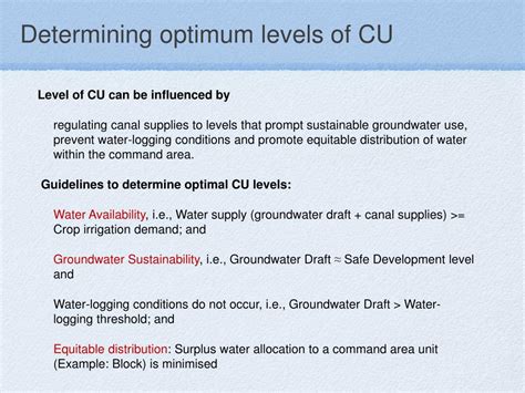 Ppt Evaluating Conjunctive Use In Canal Command Areas Powerpoint