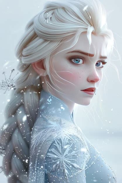 Elsa From Frozen Captured Beautifully Premium AI Generated Image