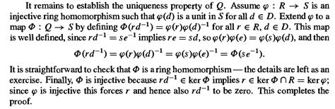 Abstract Algebra Understanding The Uniqueness Of The Ring Of Fraction Proof In Dandf