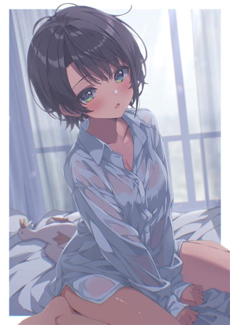 Absent Oozora Subaru Hololive Absurdres Commentary Highres Girl Barefoot Between Legs