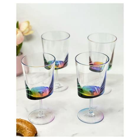 Dropship Oval Halo Plastic Wine Glasses Set Of 4 12oz Bpa Free