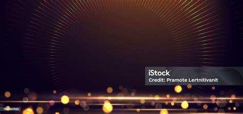 우아한 황금빛 장면은 검은색 배경에 조명 효과의 반짝임과 보케로 세로로 빛난다 템플릿 프리미엄 어워드 디자인 Theatrical Performance에 대한 스톡 벡터 아트