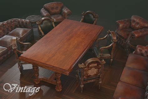 Vintage Furniture Set 3d Furniture Unity Asset Store