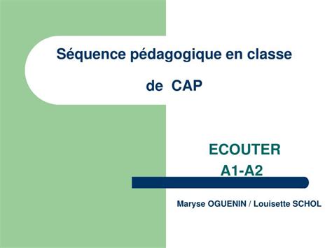 Ppt S Quence P Dagogique En Classe De Cap Powerpoint Presentation Free Download Id