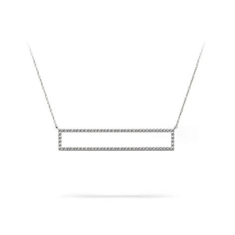 Diamond Bar Necklace In White Gold 38 Ctw