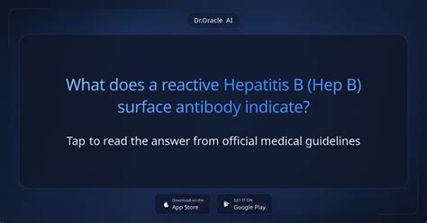 What Does A Reactive Hepatitis B Hep B Surface Antibody Indicate