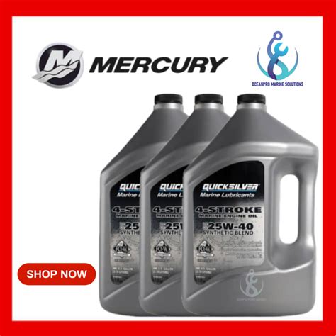 Genuine Mercury 4 Stroke 25w 40 Synthetic Blend Marine 4 Stroke Oil 3