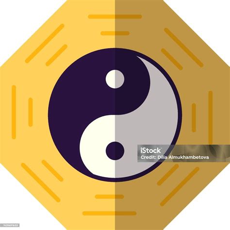 중국 설날 웹 사이트 응용 프로그램 책 광고 기사 및 기타 장소를위한 Yin Yang 동전의 벡터 평면 아이콘 생생한 일러스트