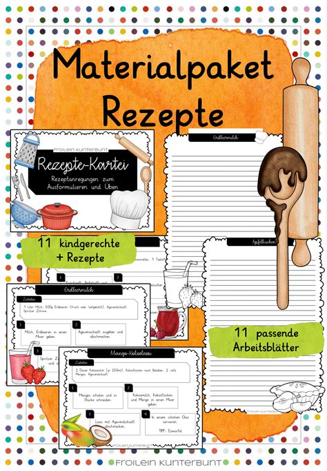 Materialpaket Rezepte Unterrichtsmaterial Im Fach Deutsch German Language Learning German
