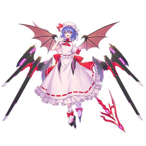 Takamine Nadare Remilia Scarlet Touhou Official Art 1girl Ascot Bat Wings Hat Hat Ribbon