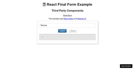 React Dadata Examples Codesandbox