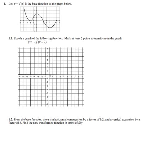Solved 1 Let Yfx Is The Base Function As The Graph