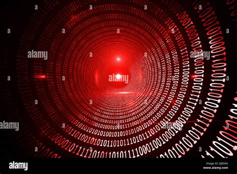 Shiny Red Binary Code On Black Background Stock Photo Alamy