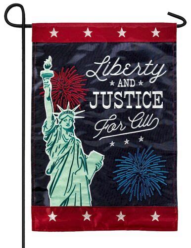 Liberty And Justice Double Applique Garden Flag I Americas Flags